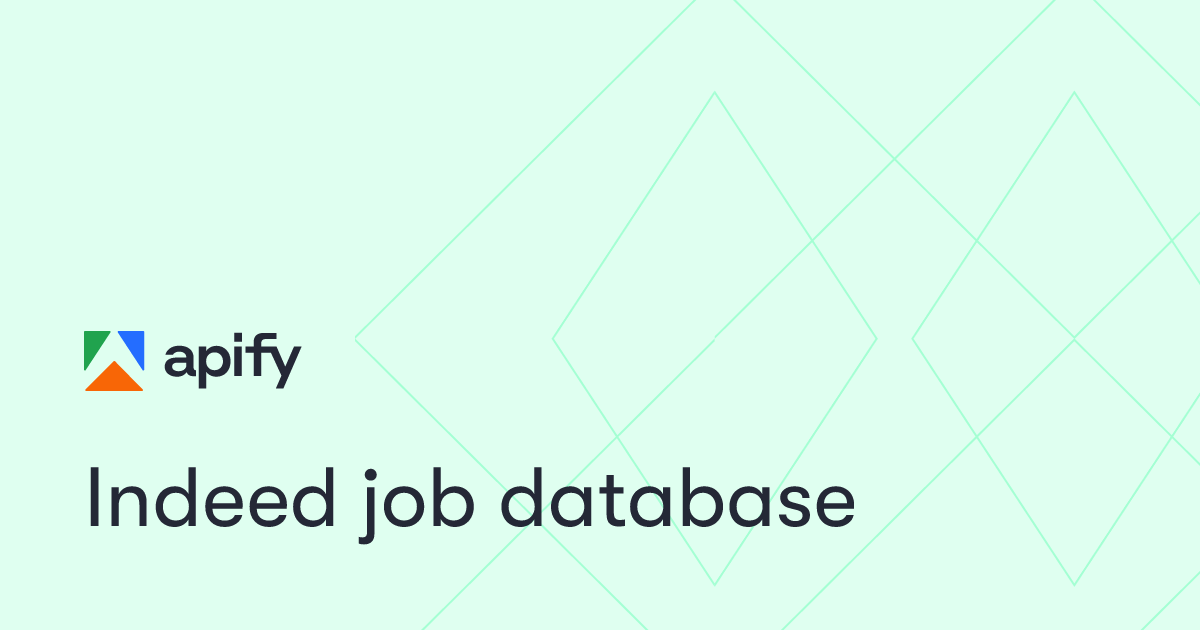 Indeed job database · Apify