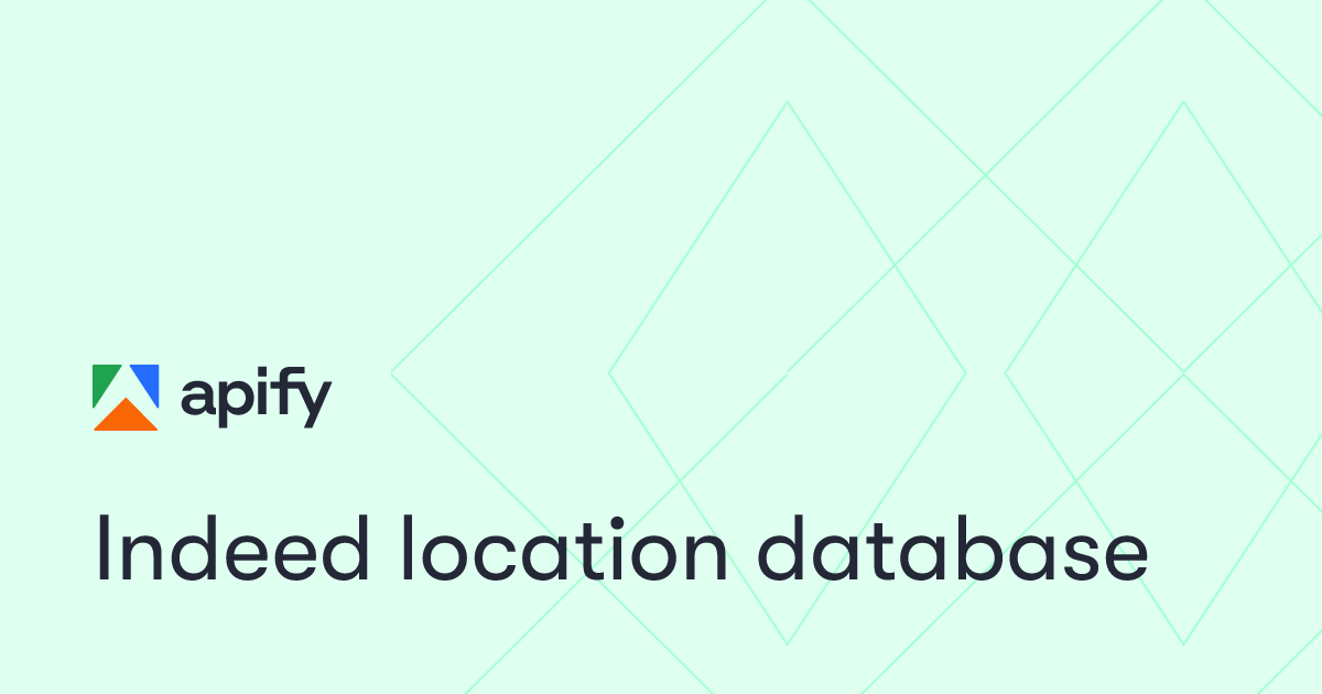 Indeed location database · Apify