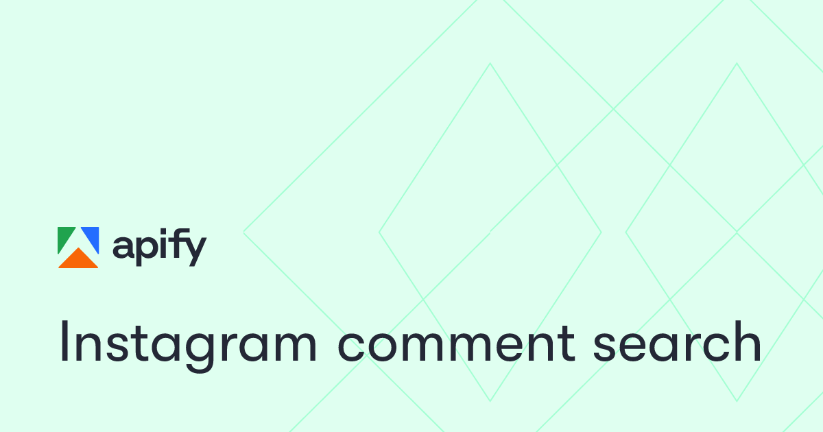 Instagram comment search · Apify