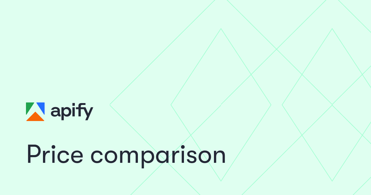 Price comparison · Apify