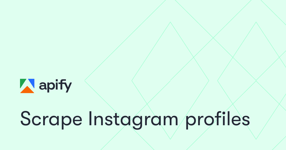 Scrape Instagram profiles · Apify