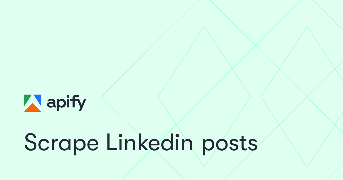 Scrape Linkedin posts · Apify