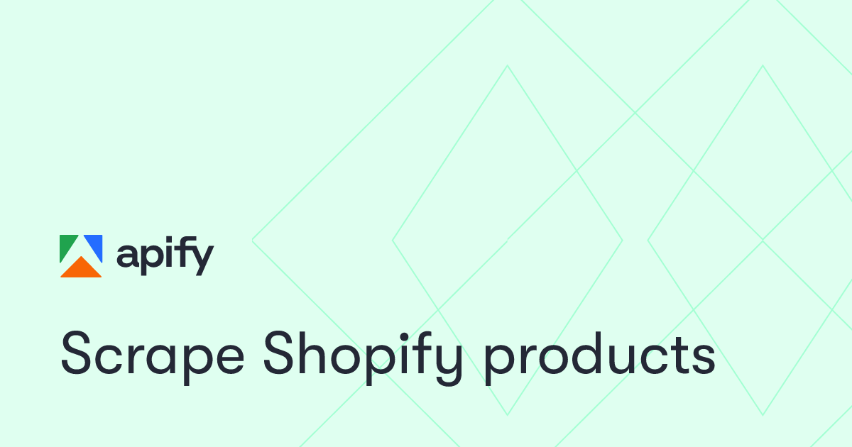 Scrape Shopify products · Apify