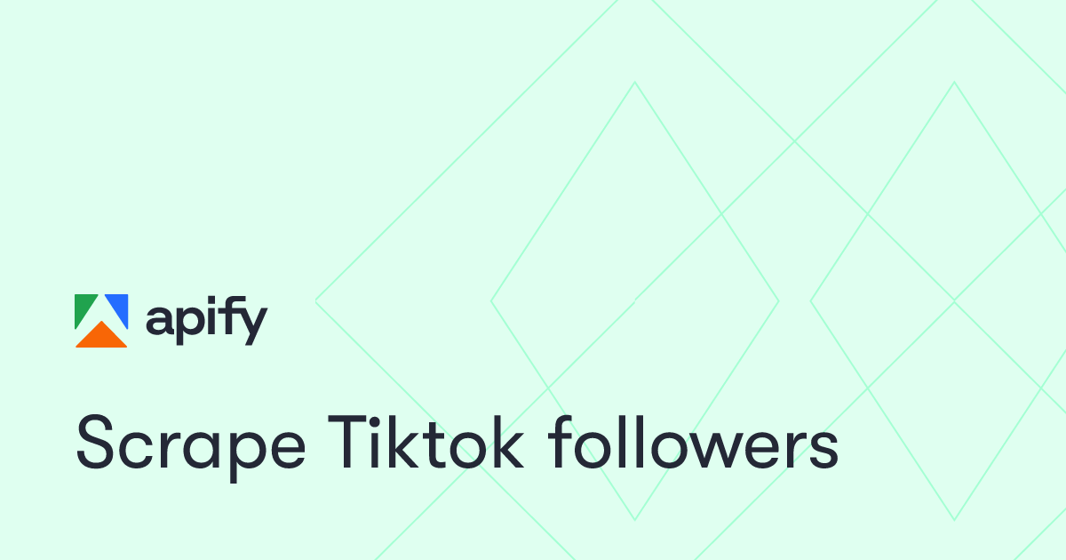 Scrape Tiktok followers · Apify