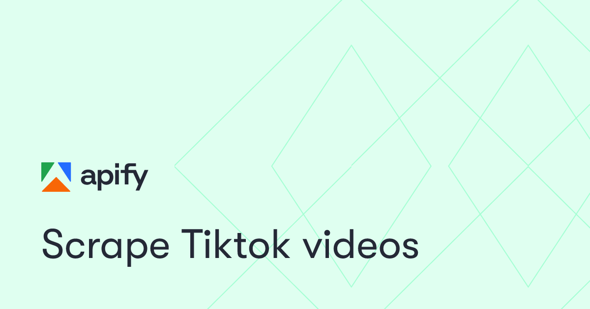 Scrape Tiktok videos · Apify