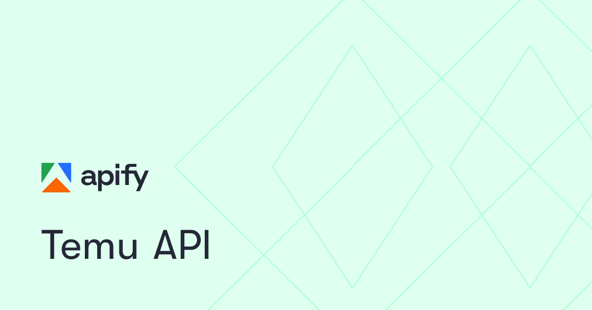 Temu API · Apify