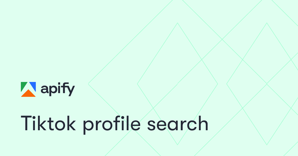 Tiktok profile search · Apify