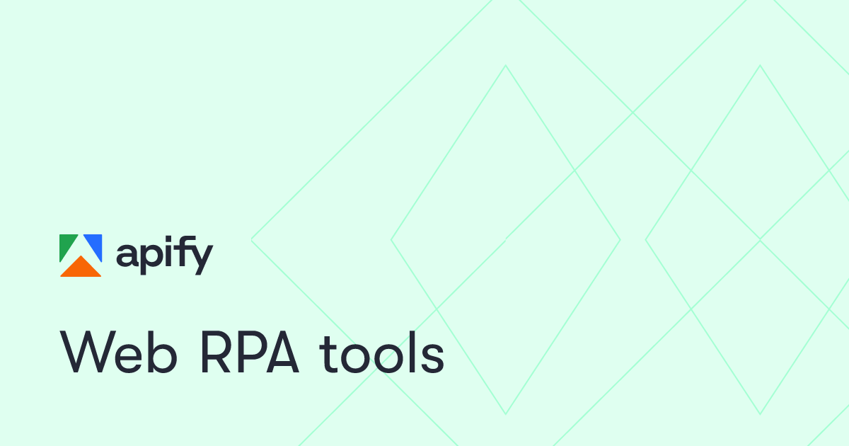 Web RPA tools · Apify