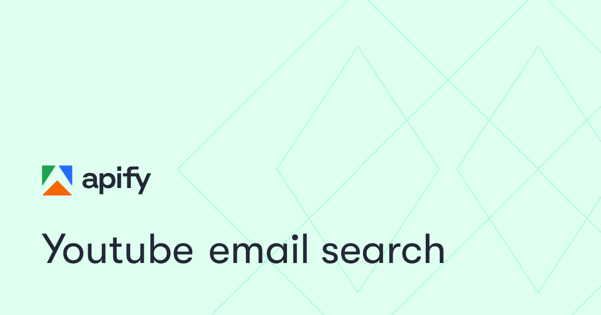 Youtube email search · Apify