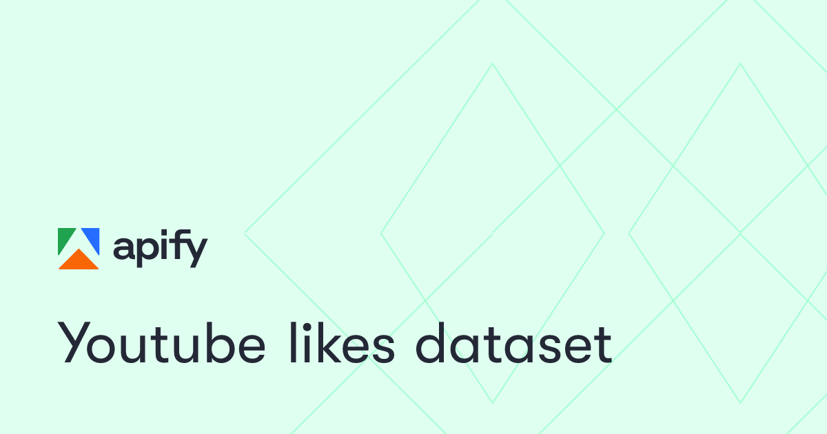 Youtube likes dataset · Apify