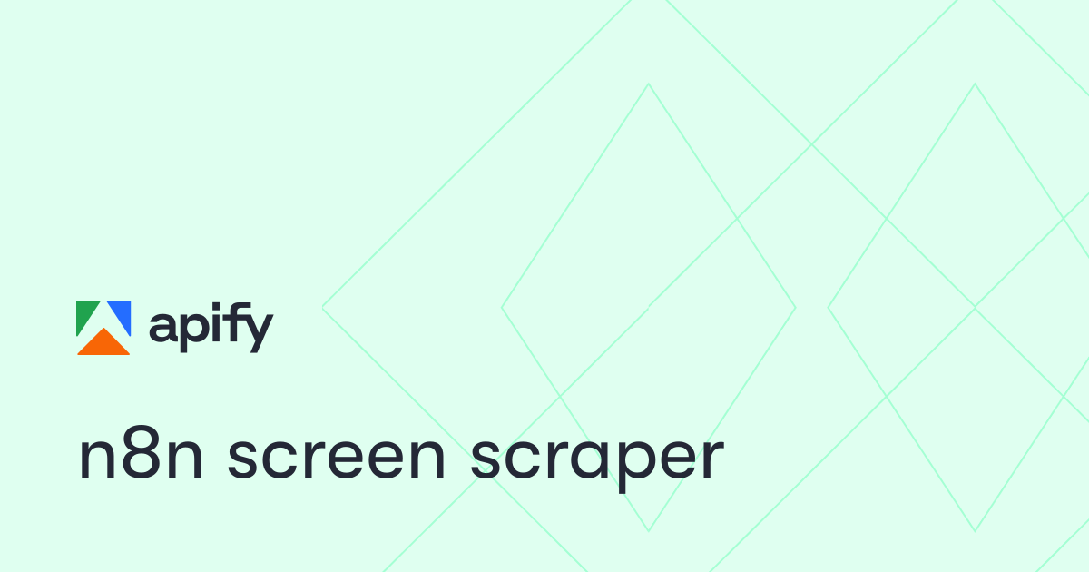 n8n screen scraper · Apify